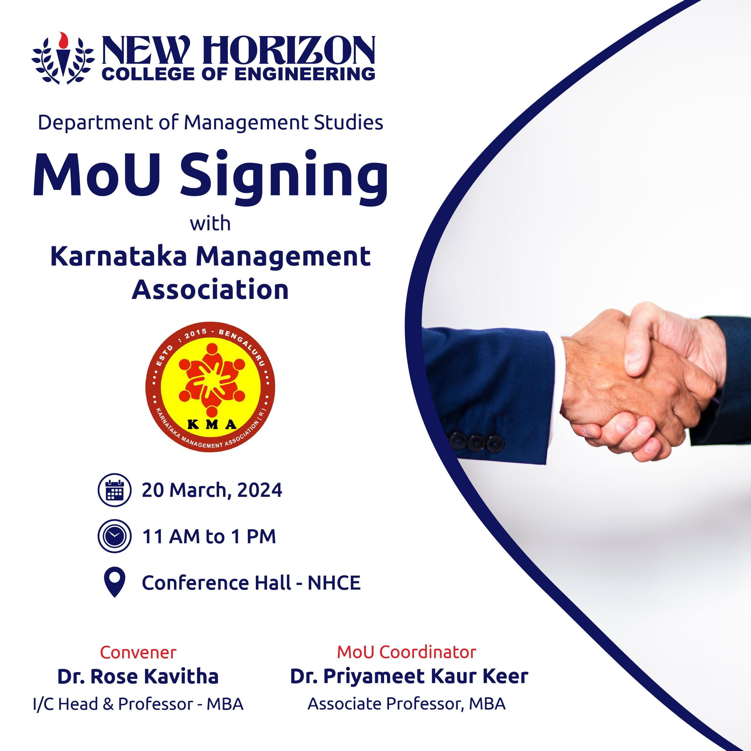 NHCE Signs MoU with Karnataka Management Association